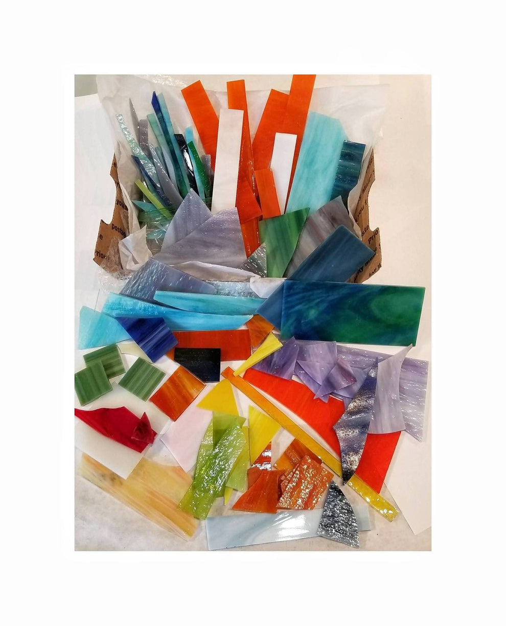Stained Glass Pieces, Mosaic Art. Scrap Mixed Color Pack for Nature, L ...